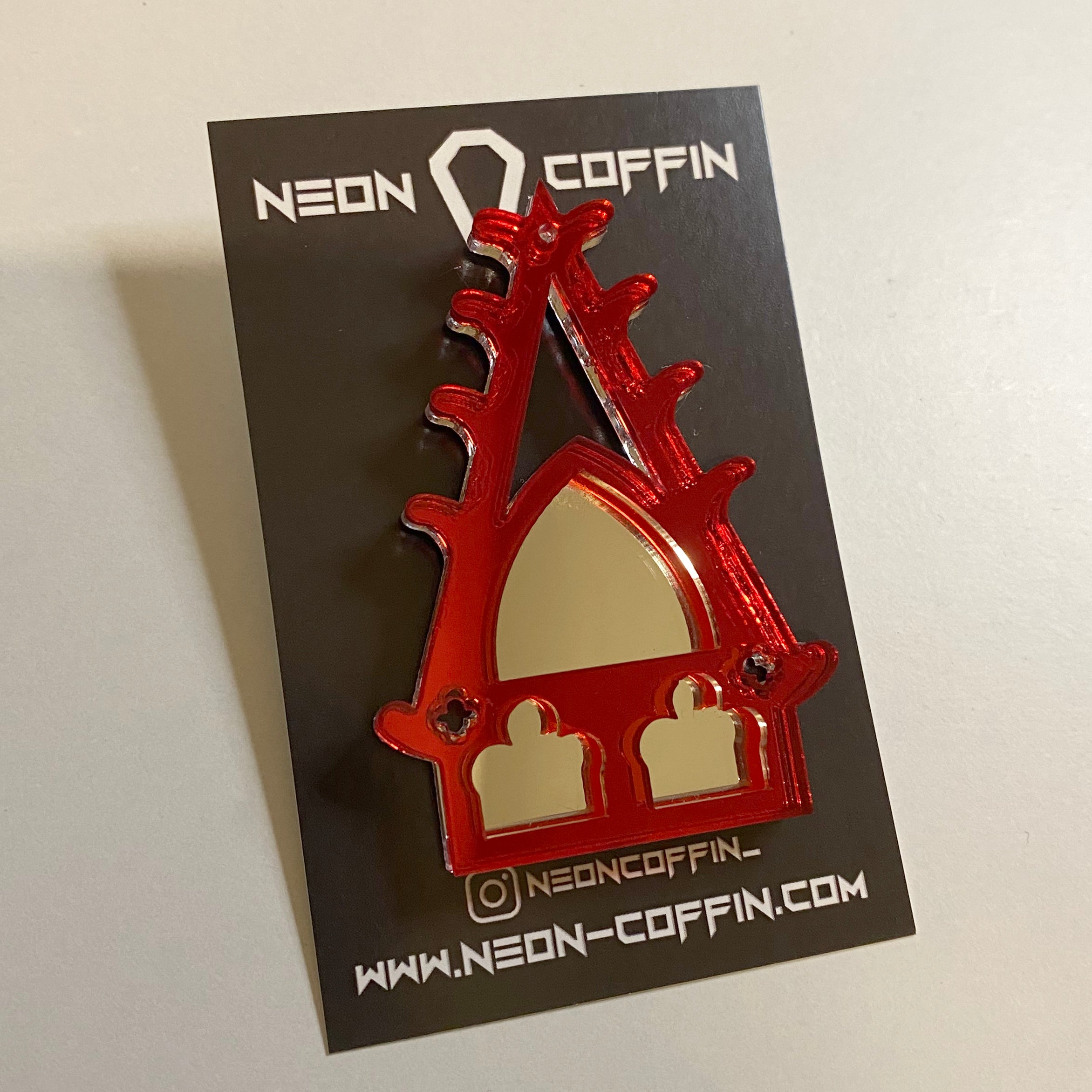 BLOOD SPIKED CATHEDRAL pin – Neon Coffin
